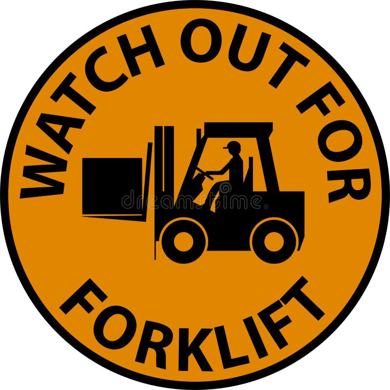Watch Out for Forklift Sign on White Background Stock Vector ...