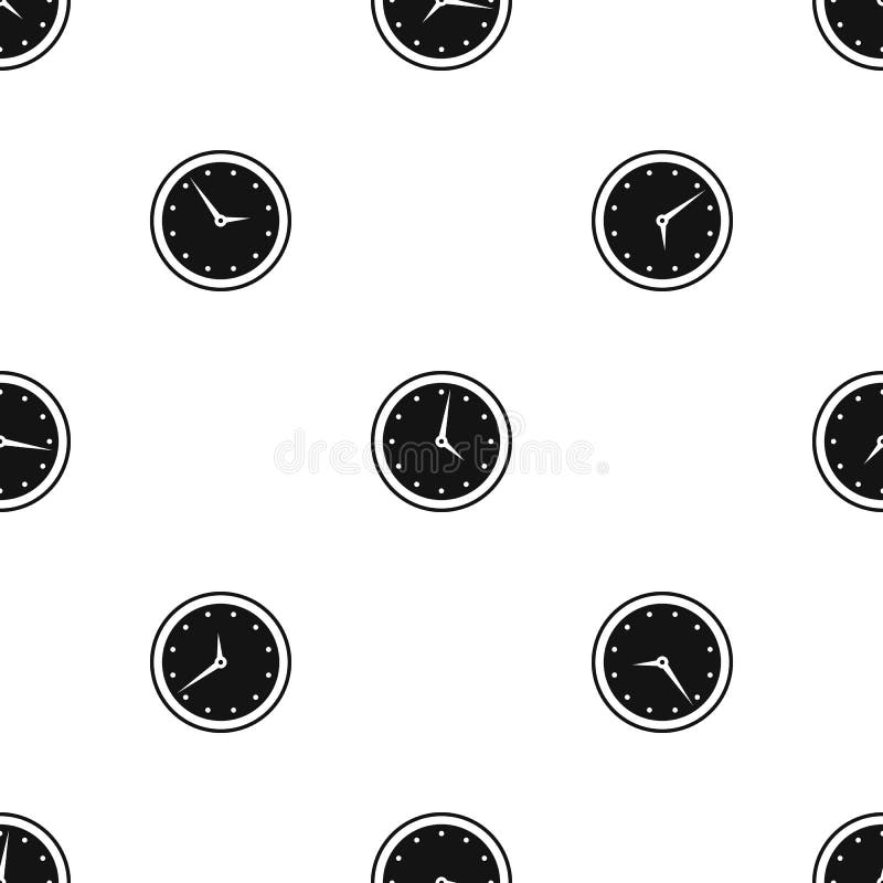 Watch Pattern Seamless Black Stock Vector - Illustration of deadline ...