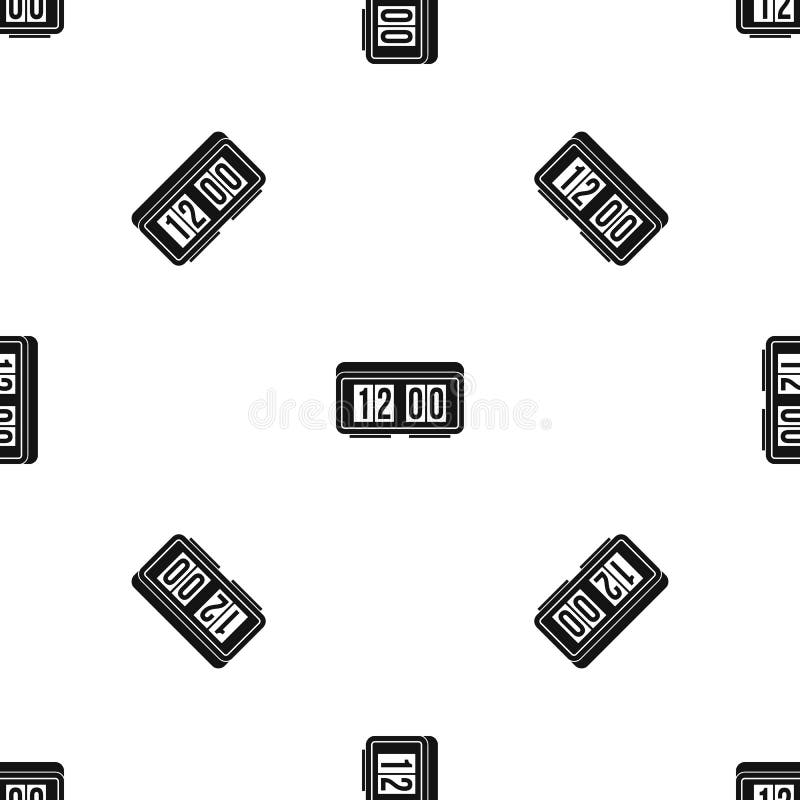 Watch Pattern Seamless Black Stock Vector - Illustration of countdown ...