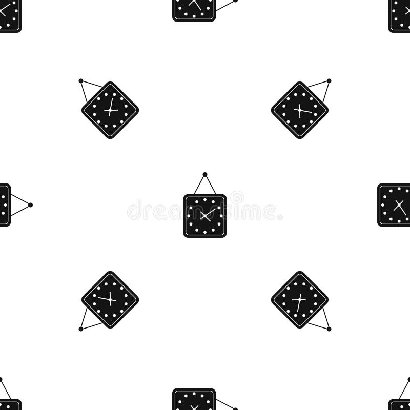 Watch Pattern Seamless Black Stock Vector - Illustration of chronometer ...