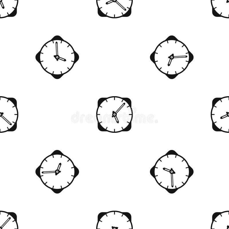 Watch Pattern Seamless Black Stock Vector - Illustration of measure ...