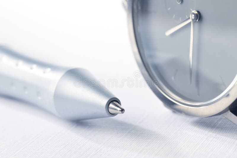 Watch and pen stock photo. Image of corporate, space - 14950034