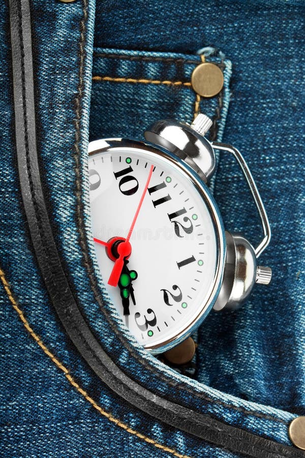 Watch in pocket of jeans stock image. Image of antique - 23501885