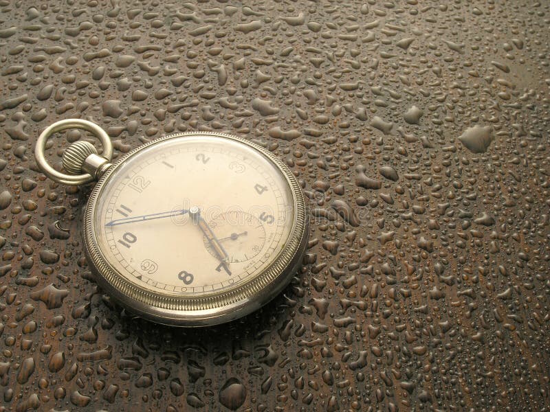Watch in Rain stock image. Image of watch, drops, rain - 528509