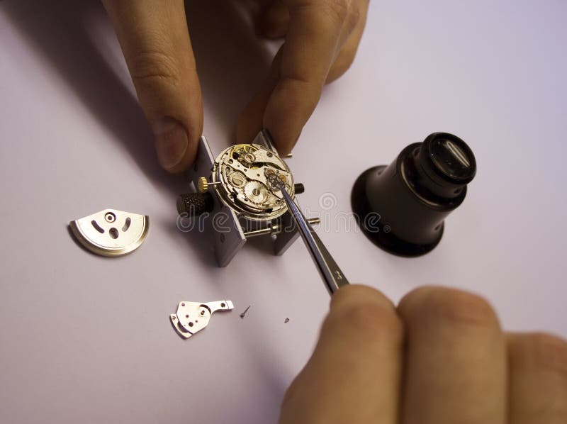 Watch Repair stock image. Image of hours, cogs, fixing - 1515069