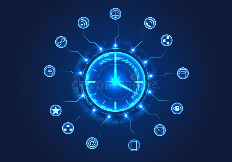 Watch is Surrounded by a Circle of Technology Stock Vector ...