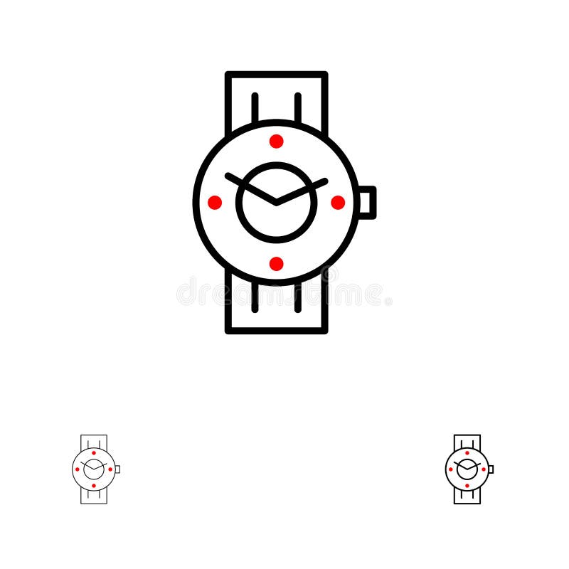 Watch, Smart Watch, Time, Phone, Android Bold and Thin Black Line Icon ...