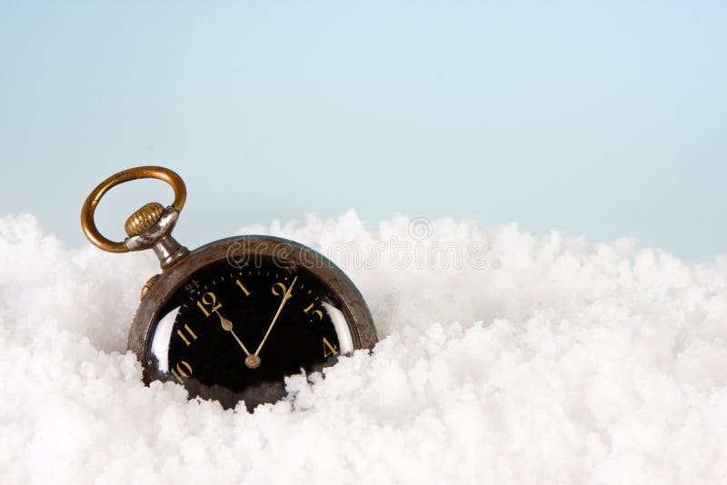 Watch in the snow stock image. Image of expiring, retro - 6893681