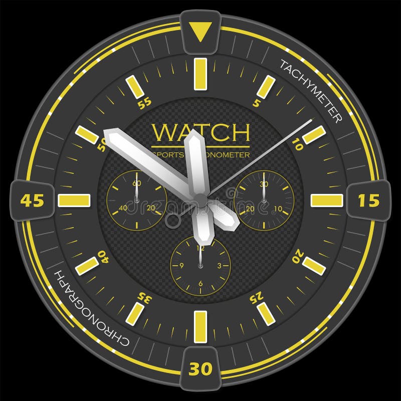 Watch Sports Chronometer stock vector. Illustration of second - 84405881