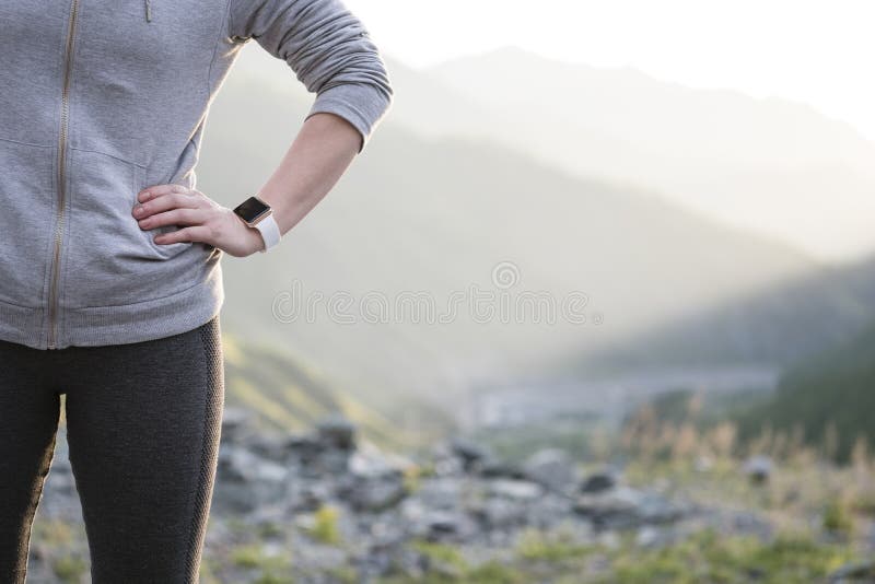 Watch for Sports with Smartwatch. Jogging Training for Marathon. Stock ...