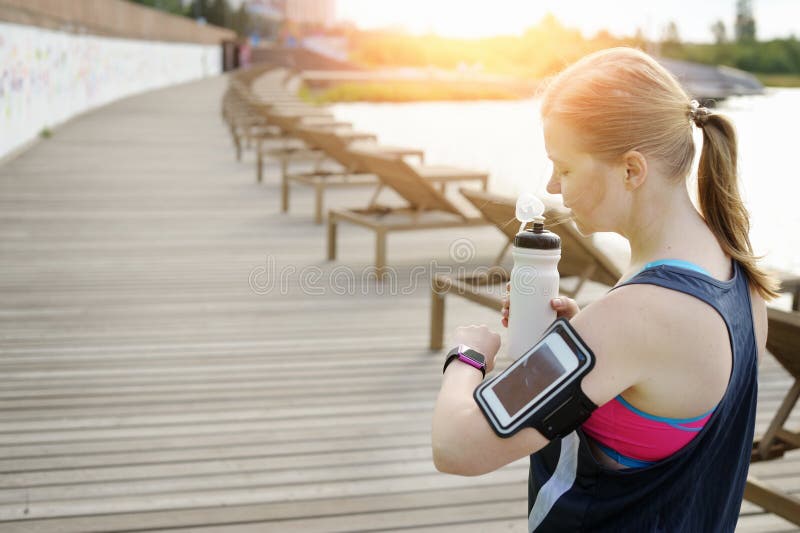 Watch for Sports with Smartwatch. Jogging Training for Marathon. Stock ...