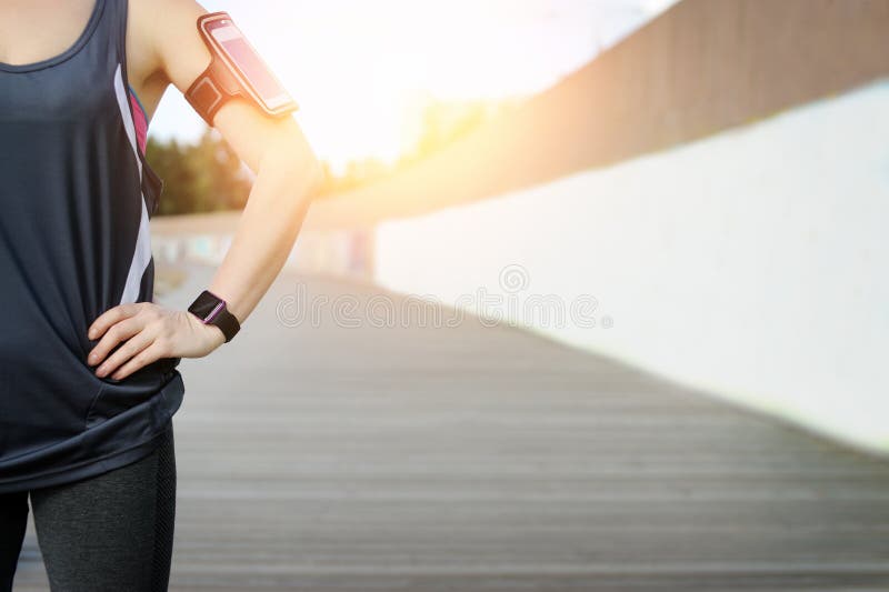 Watch for Sports with Smartwatch. Jogging Training for Marathon. Stock ...