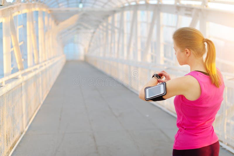 Watch for Sports with Smartwatch. Jogging Training for Marathon. Stock ...