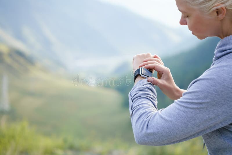 Watch for Sports with Smartwatch. Jogging Training for Marathon. Stock ...