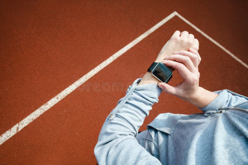 Watch for Sports with Smartwatch. Jogging Training for Marathon. Stock ...