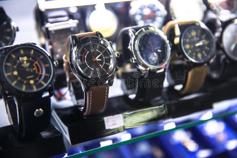 Watch in store stock photo. Image of time, expensive - 195255400