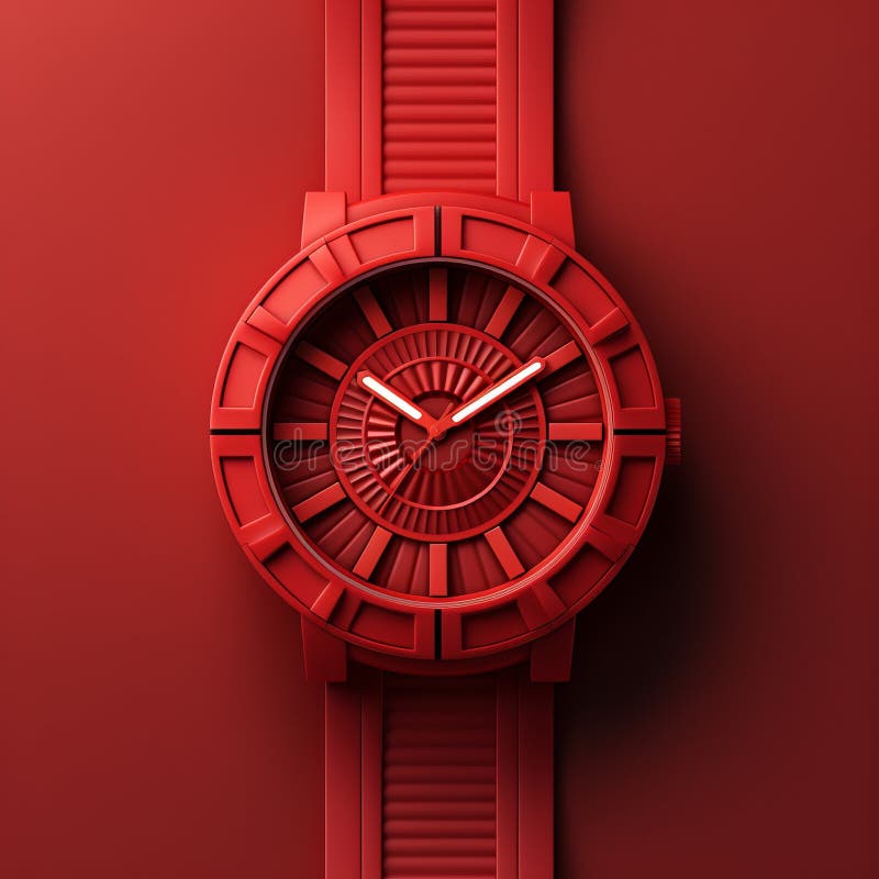 Stunning Red Swatch Watch with 3d Rendered Design Stock Illustration ...