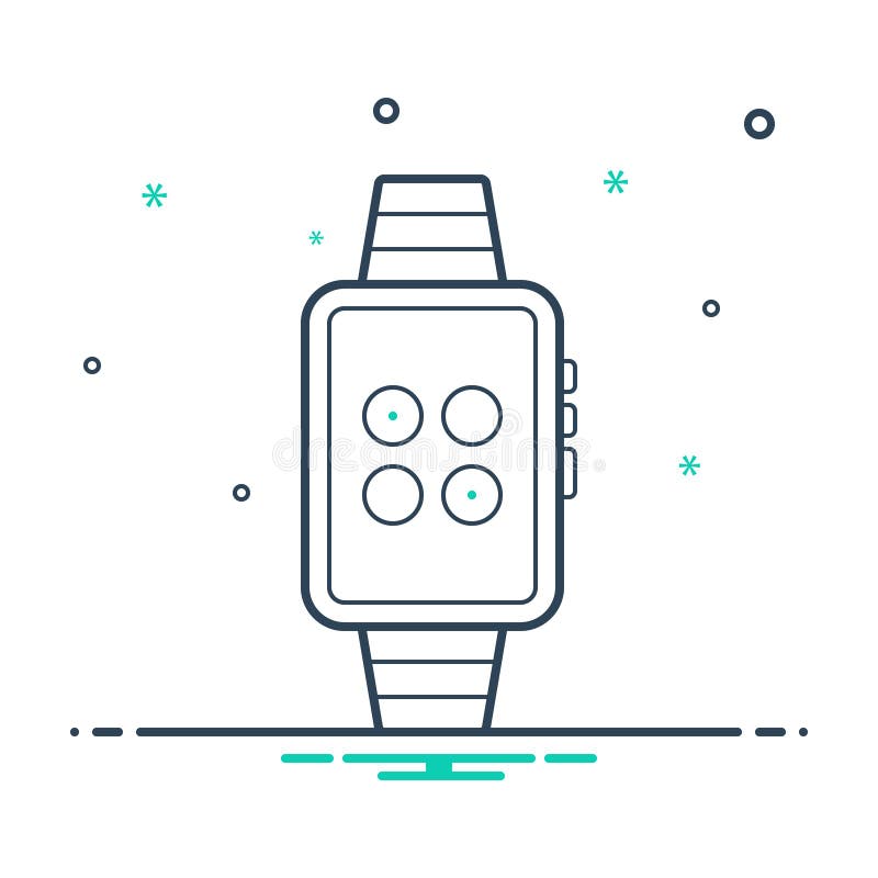 Black Mix Icon for Watch Synchronization, Wearable and Watch Stock ...