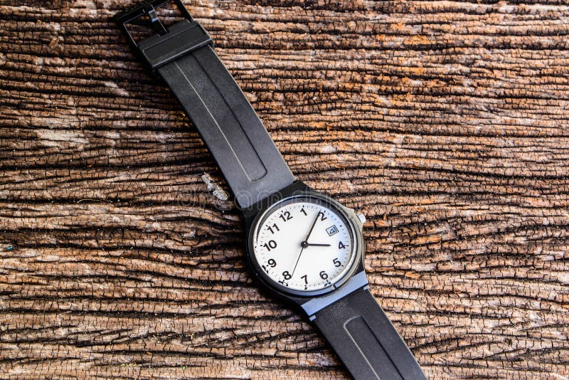 Watch on table stock image. Image of rustic, element - 56363661