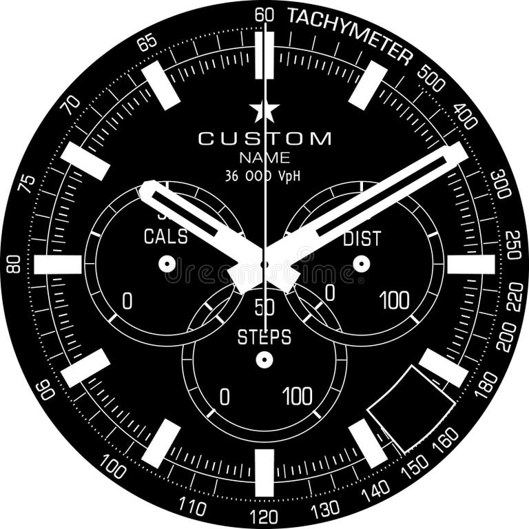 Watch Template L stock illustration. Illustration of dial - 98702818