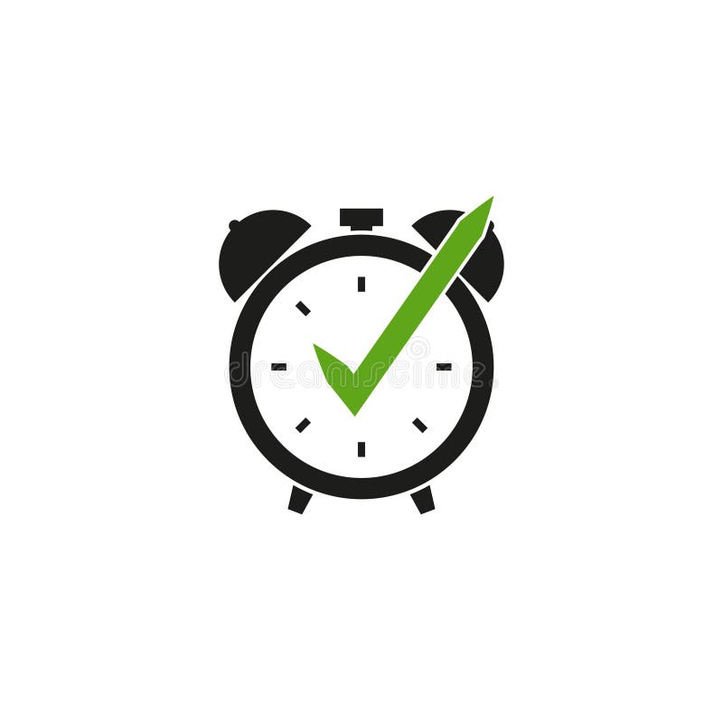 Watch Tick with Check Mark Icon, Vector Stock Illustration ...