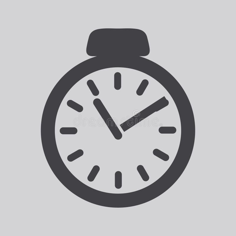 Watch Time Icon in Flat Style.Grey Clock Business Concept Stock Vector ...
