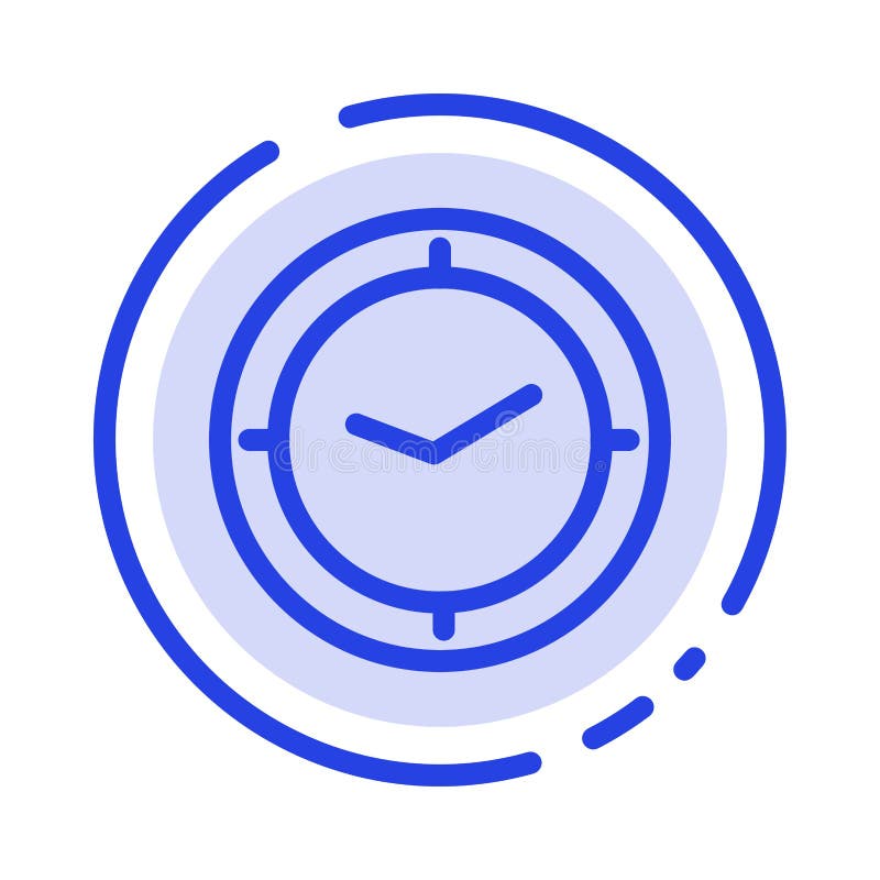 Watch, Time, Timer, Clock Blue Dotted Line Line Icon Stock Vector ...
