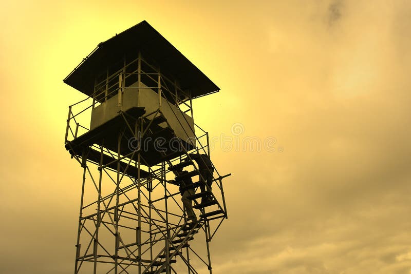 Watch tower stock image. Image of blue, outdoors, orange - 2154401