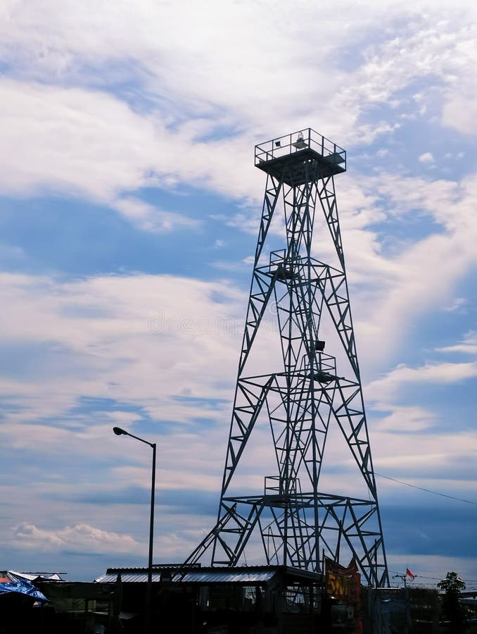Watch tower Beach stock photo. Image of tower, blue - 261647544
