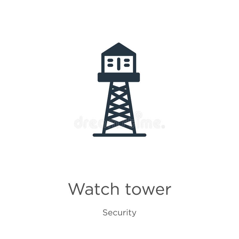 Watch Tower Icon Vector. Trendy Flat Watch Tower Icon from Security ...