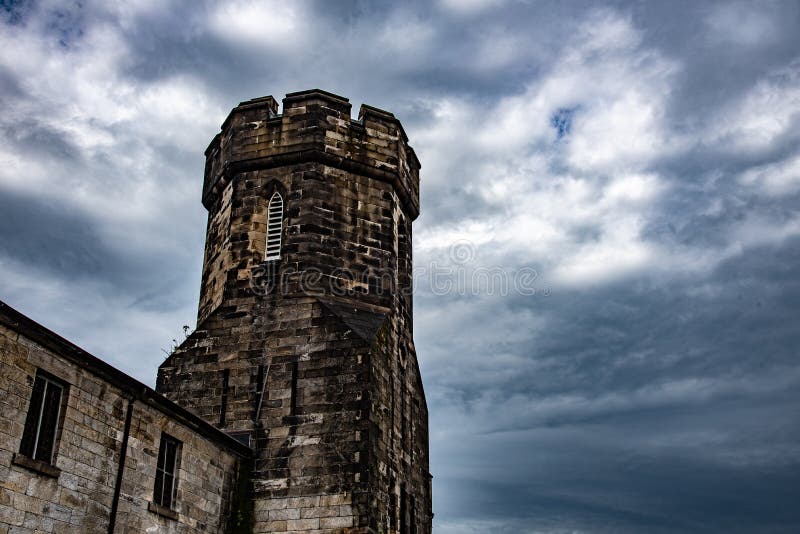 Watch Tower of a Penitentiary before a Storm Stock Image - Image of ...