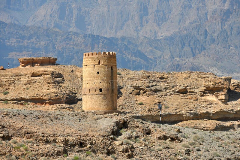 Watch Tower Ruins in Hajar Mountains Stock Image - Image of house ...