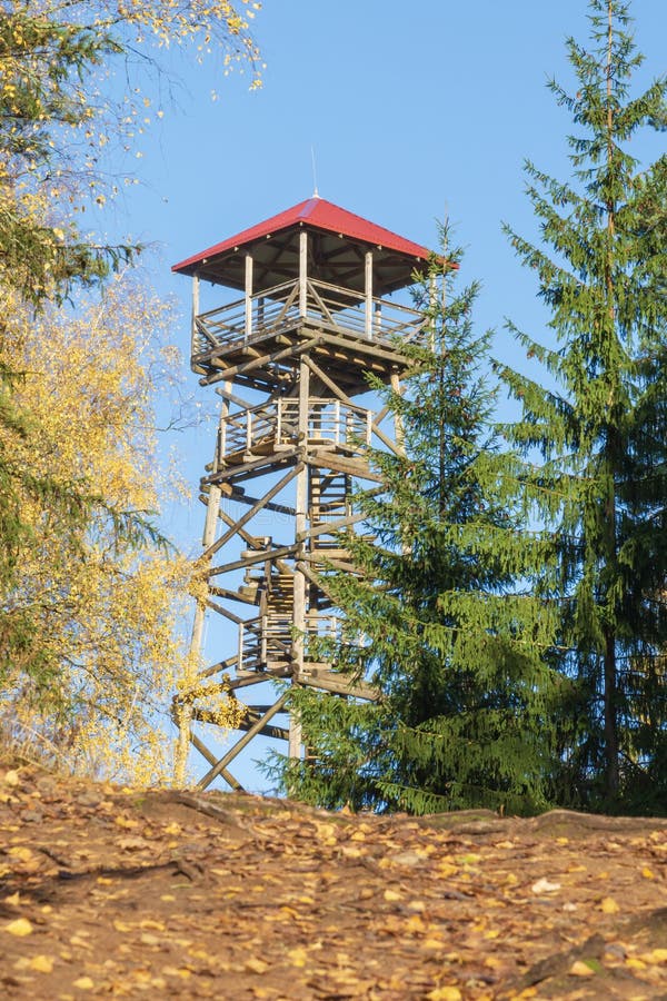 Watch Tower with Viewing Platform. Stock Image - Image of building ...