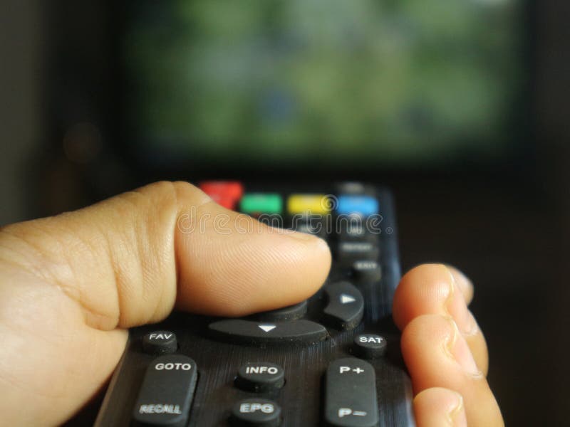 Watch TV Using the Remote Control Stock Illustration - Illustration of ...