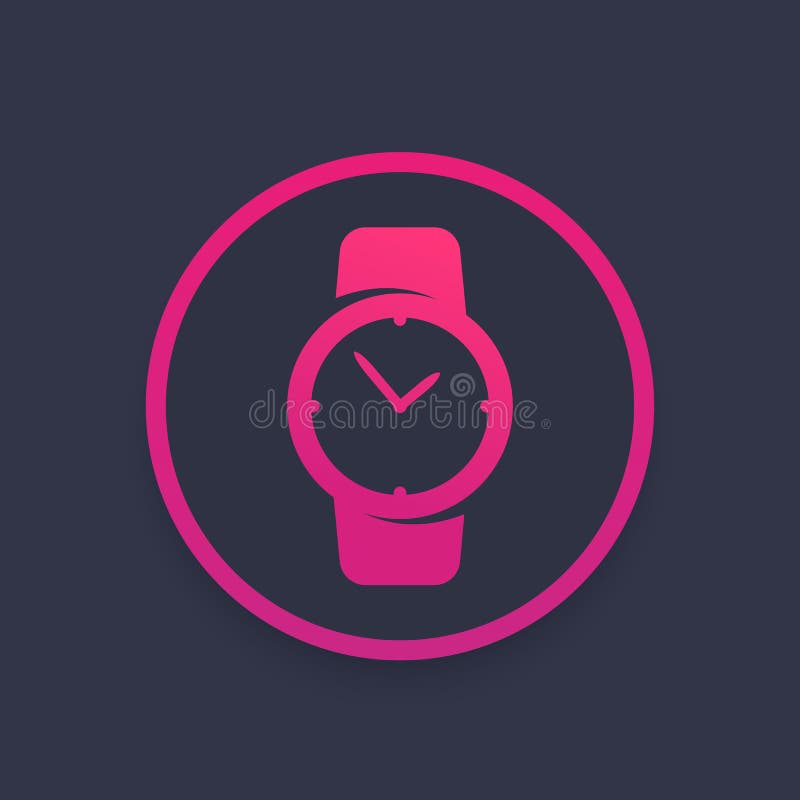 Watch Vector Icon in Circle Stock Vector - Illustration of minute, tool ...