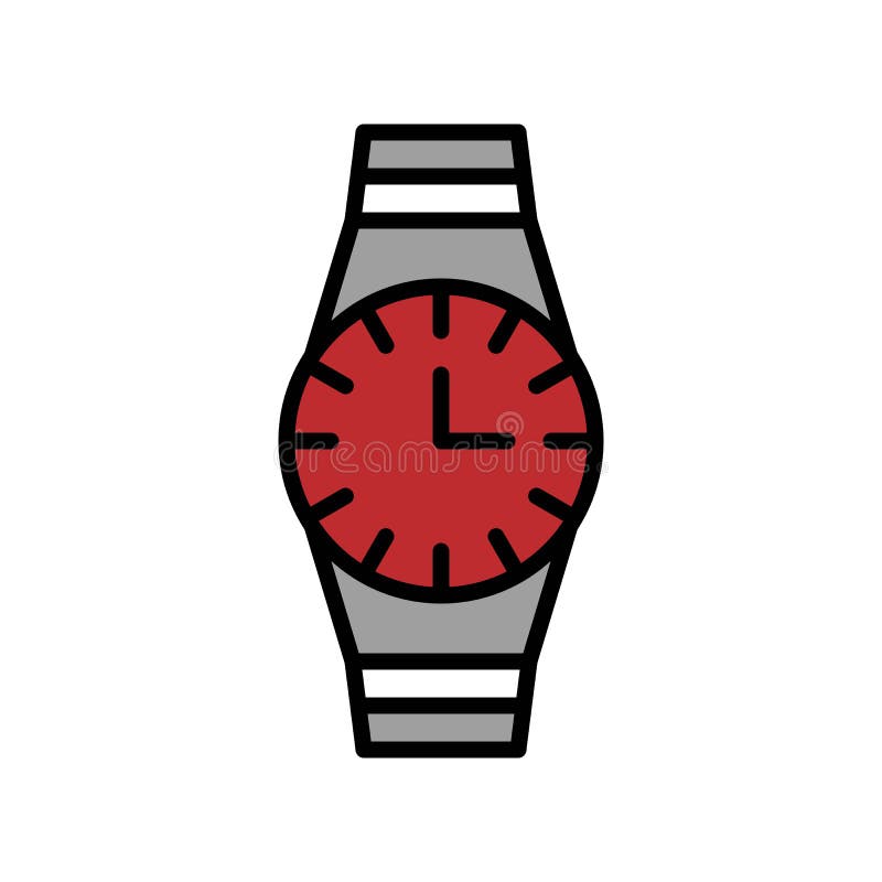 Watch Vector Icon, Filled Style Editable Outline Stock Vector ...