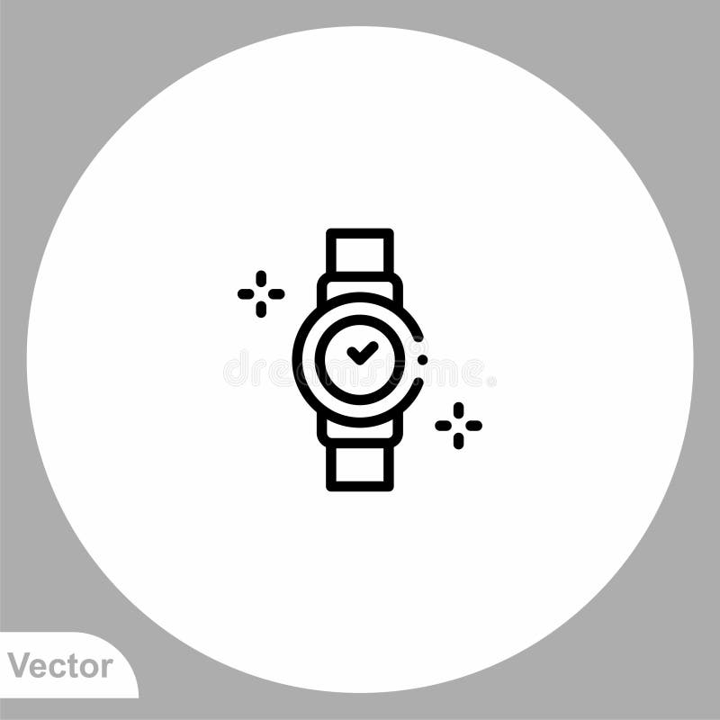 Watch Vector Icon Sign Symbol Stock Vector - Illustration of equipment ...