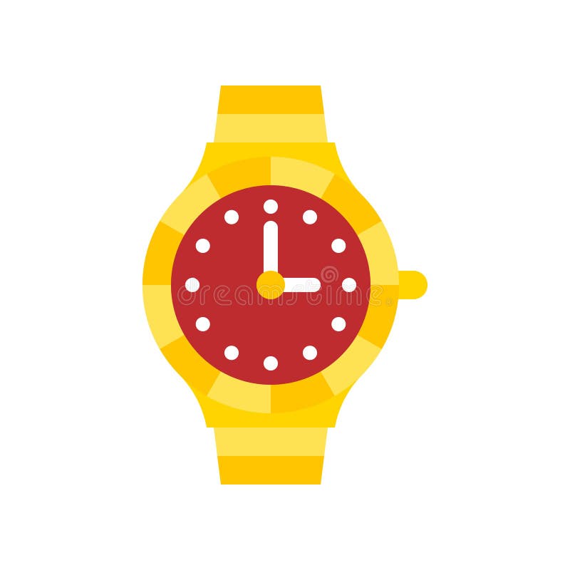 Watch Vector Illustration, Isolated Flat Style Icon Stock Vector ...