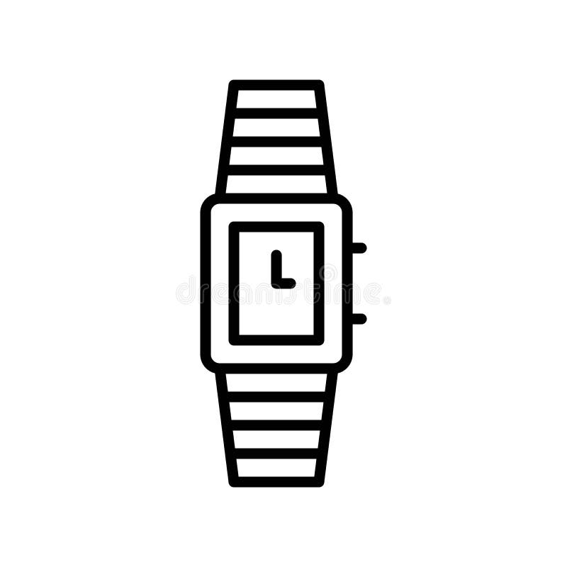 Watch Vector Illustration, Isolated Line Style Icon Stock Vector ...