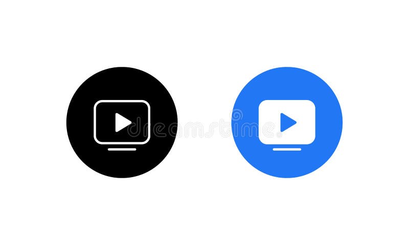 Watch Video Button Icon Vector of Social Media Stock Vector ...