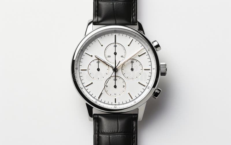 Watch Wall White Background -Generative Ai Stock Illustration ...