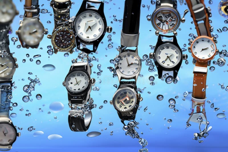 Watch and Water stock illustration. Illustration of bubbles - 289538217