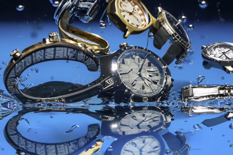 Watch and Water stock illustration. Illustration of falling - 289538246