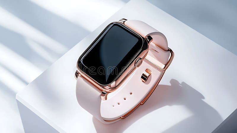 A Watch with a White Band Sits on a White Surface Stock Photo - Image ...