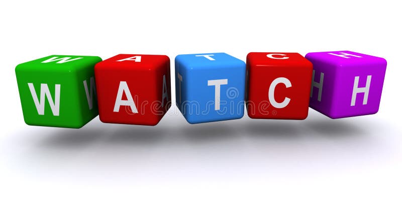 Watch word block on white stock illustration. Illustration of ...