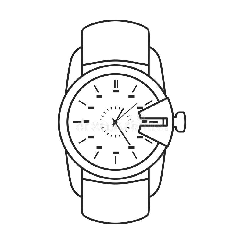 Watch Wrist Vector Icon.Outline Vector Icon Isolated on White ...