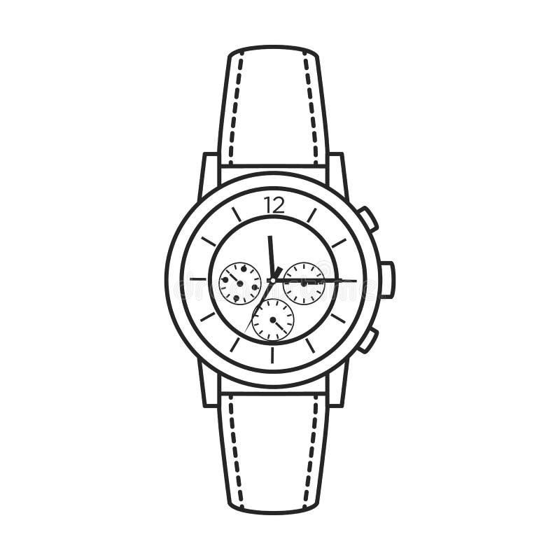 Watch Wrist Vector Icon.Outline Vector Icon Isolated on White ...