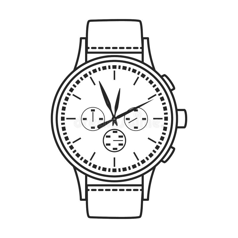 Watch Wrist Vector Icon.Outline Vector Icon Isolated on White ...