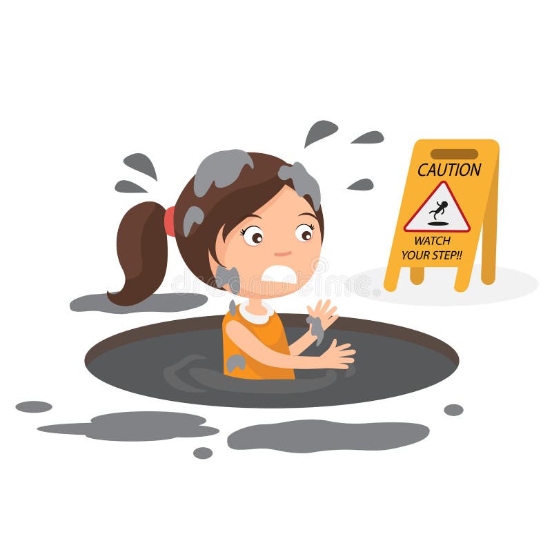 Watch Your Step Caution Sign. Danger of Falling Stock Vector ...
