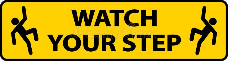 Watch Your Step Floor Sign on White Background Stock Vector ...